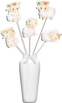 Enchanted Garden Sheep Stick Centerpieces - Adorable Floral Lamb Picks ...