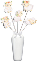 Enchanted Garden Sheep Stick Centerpieces - Adorable Floral Lamb Picks ...