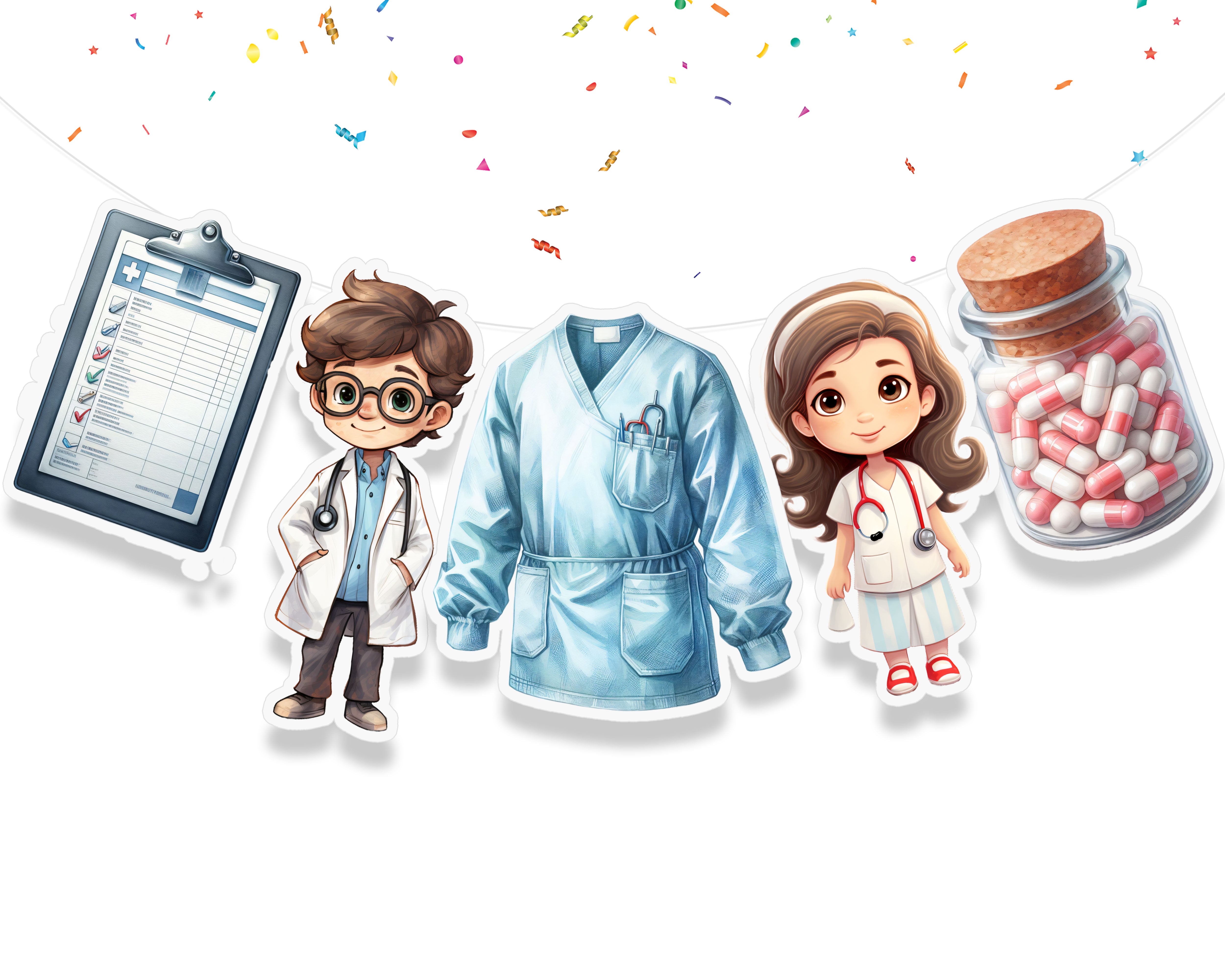 Doctor 5-Piece Banner Set - Medical Theme Party Decoration – PartyChildrens