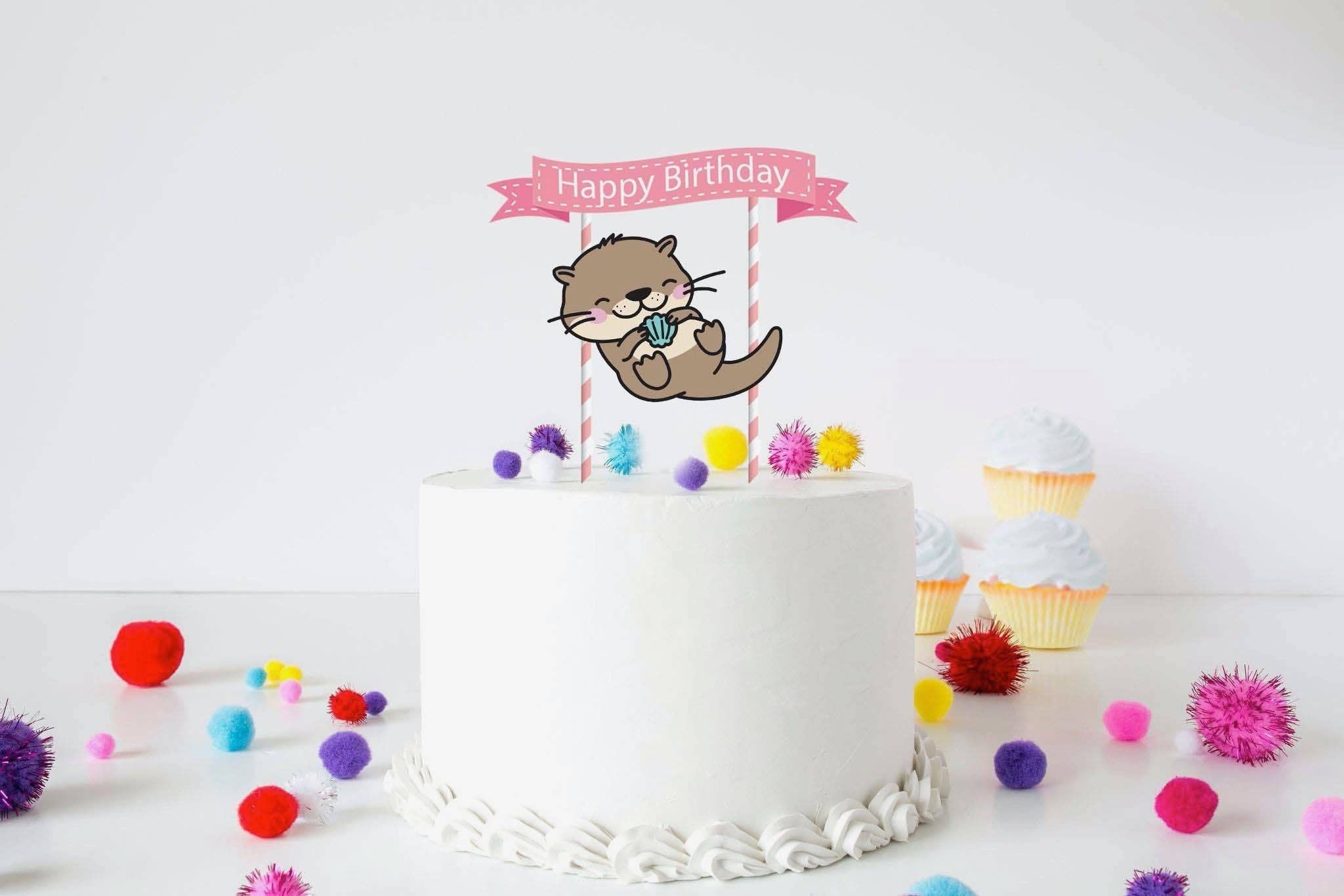 Adorable Otter Cake Topper – Perfect for Baby Showers and Birthday Par ...