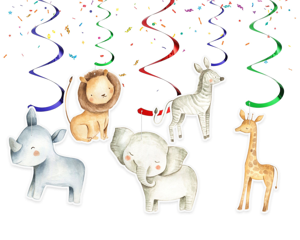 Safari Adventure Jungle Animal Swirl Decorations - Charming Animal Cut ...