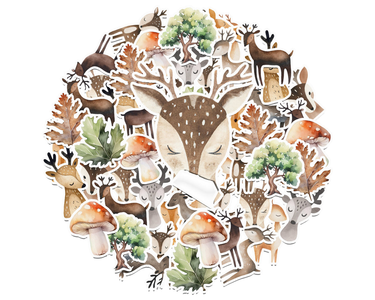 Majestic Deer Stickers - Set of 25 Graceful Forest Deer Decals for Nat ...